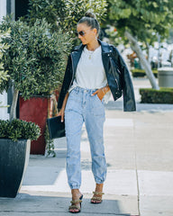 Avenue High Rise Denim Joggers - FINAL SALE – Oshnow