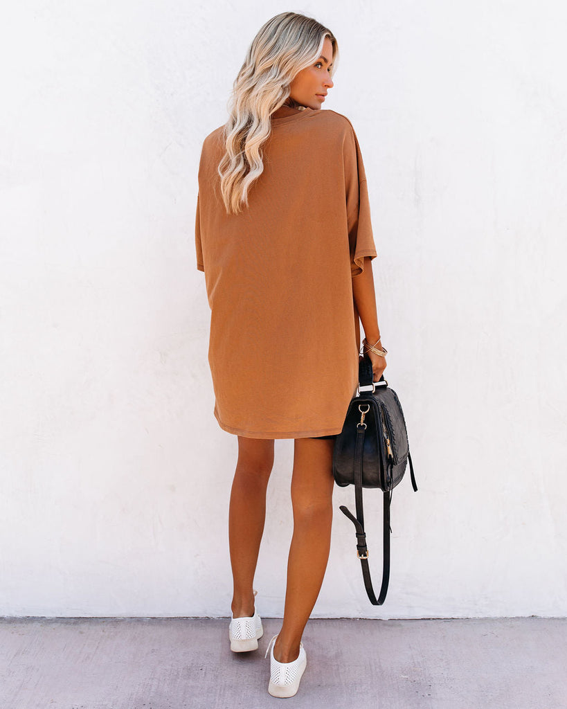 His Cotton Oversized Tee - Tan