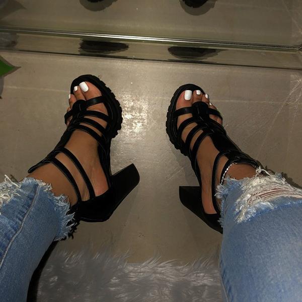 Susiecloths Platform Open Toe Heels – Oshnow
